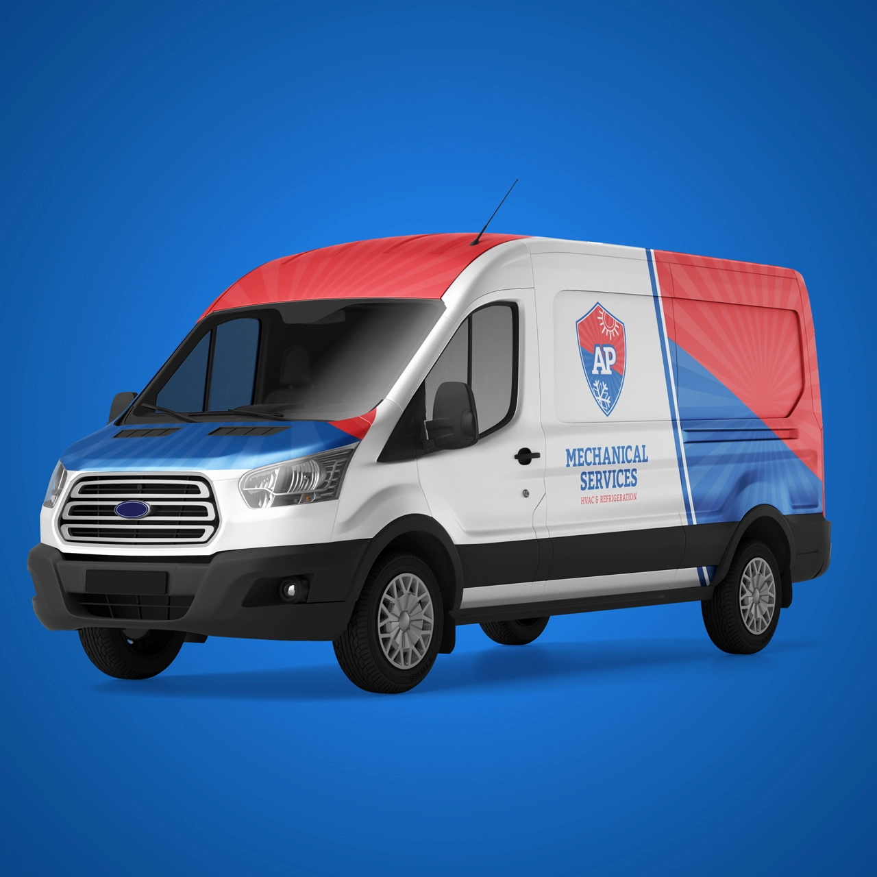 מיתוג ועיצוב לוגו חברת AP Mechanical Services | איימארק אימג'